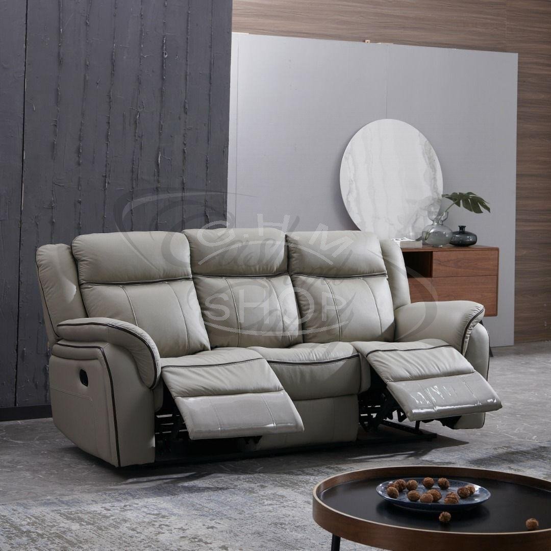 3+2 Seater Leather Recliner Sofa Set - Ivory | Relax in Style