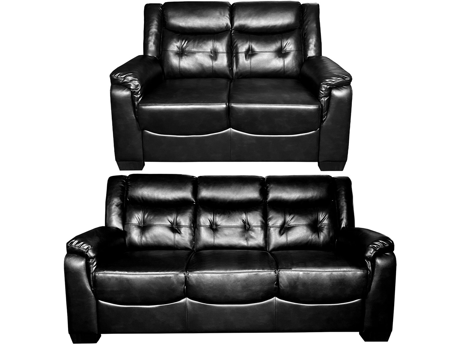 Black Recliner Leather Sofa | Victoria 3+2 Seater Leather Aire